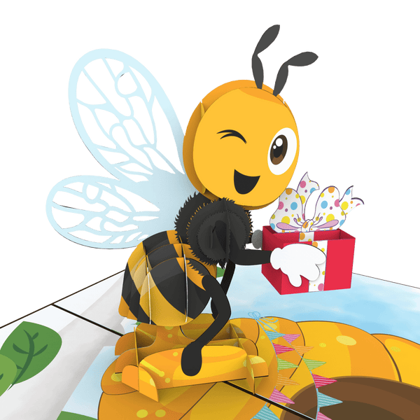 Birthday Bee Pop Up Card | 3D Pop Up Wenskaarten | Hartensteler